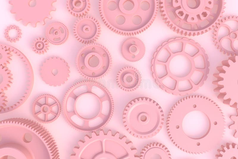 Gear Abstract Minimal Pink Background Stock Illustration - Illustration ...