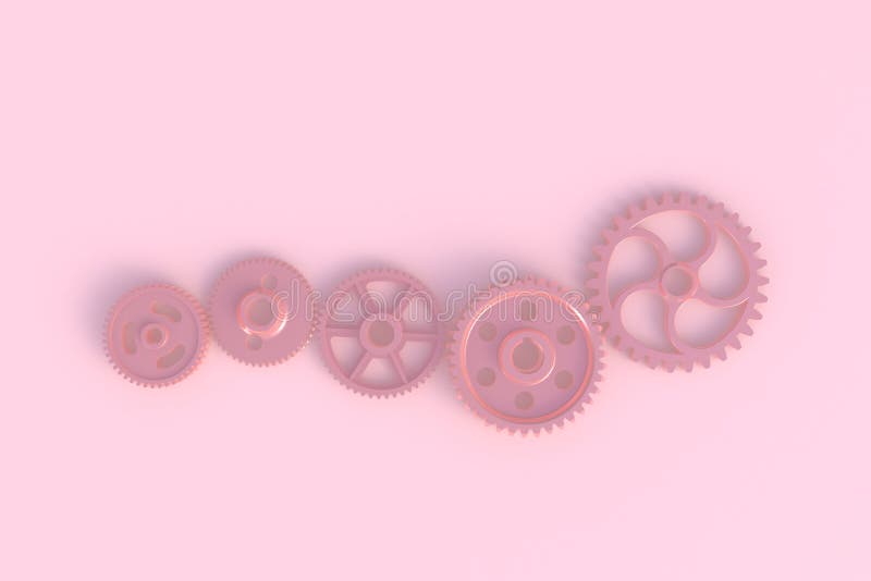 Gear Abstract Minimal Pink Background Stock Illustration - Illustration ...