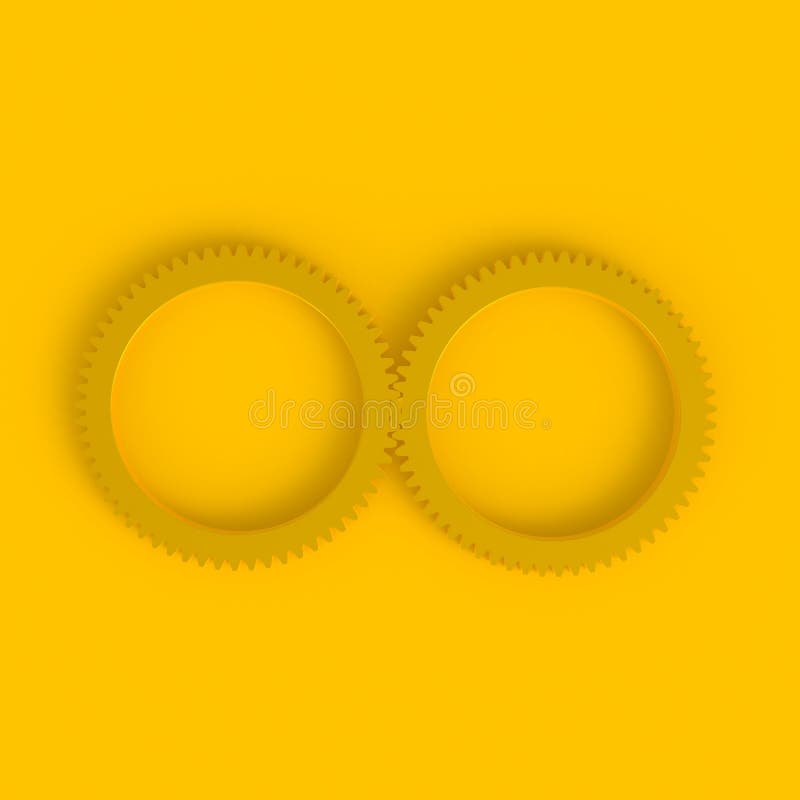 Gear Abstract Minimal Yellow Background Stock Illustration ...
