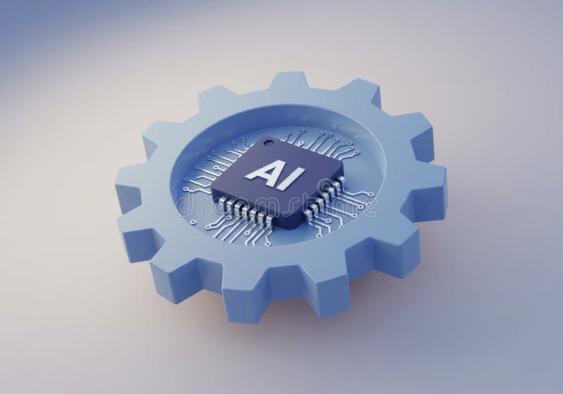 Gear with Ai Chip Microprocessor Processing Data Stock Illustration ...