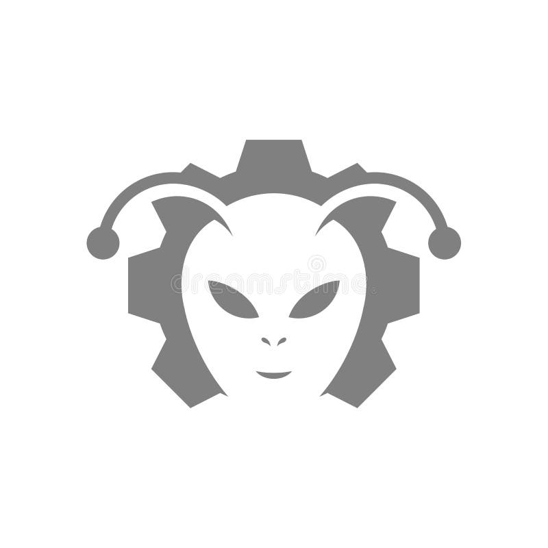 Gear Alien Logo Design Vector Illustration, Alien Design Template Stock ...