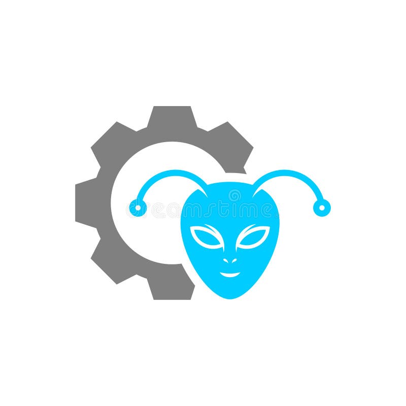 Gear Alien Logo Design Vector Illustration, Alien Design Template Stock ...