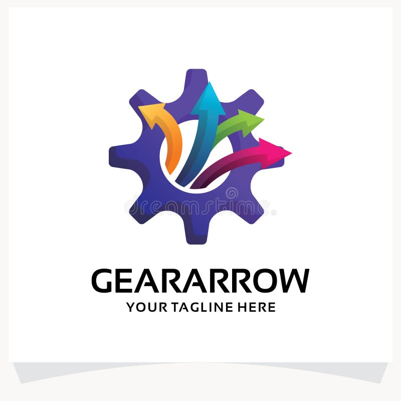 Gear Arrow Logo Design Template Inspirations Stock Vector - Illustration of modern, isolated ...