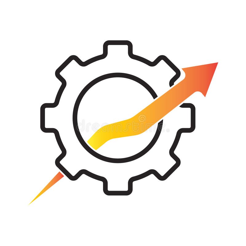 Gear and arrow logo stock vector. Illustration of mechanic - 270804742