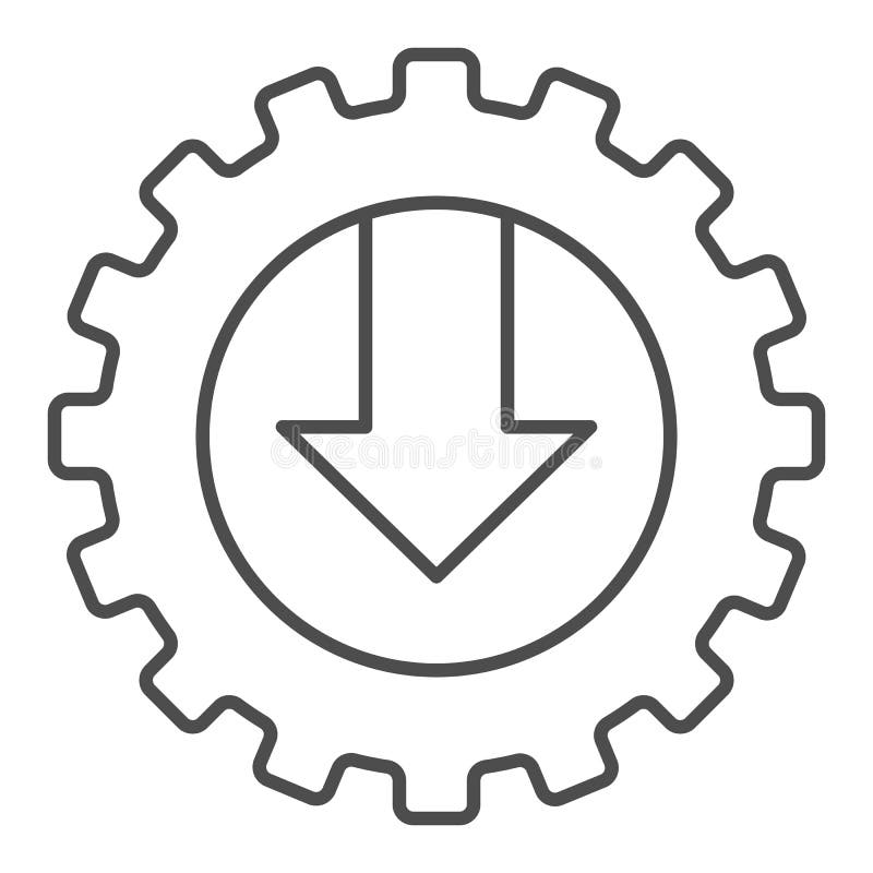 Gear and Arrow Line Icon. Mechanic Vector Illustration Isolated on ...
