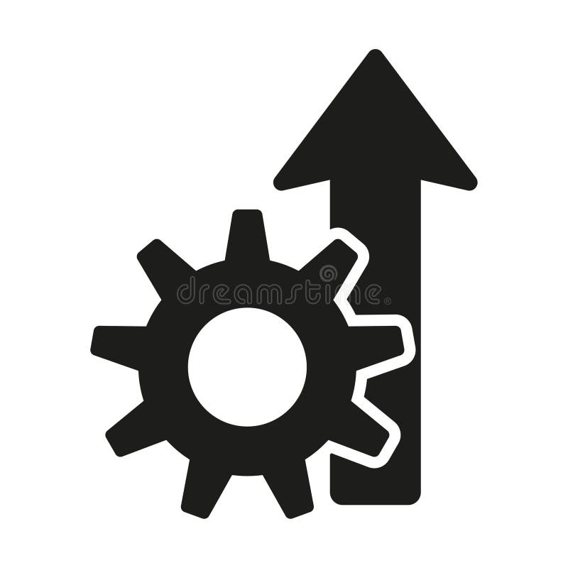 Gear Arrow Up Icon. Project Management Icon. Vector Illustration Stock ...