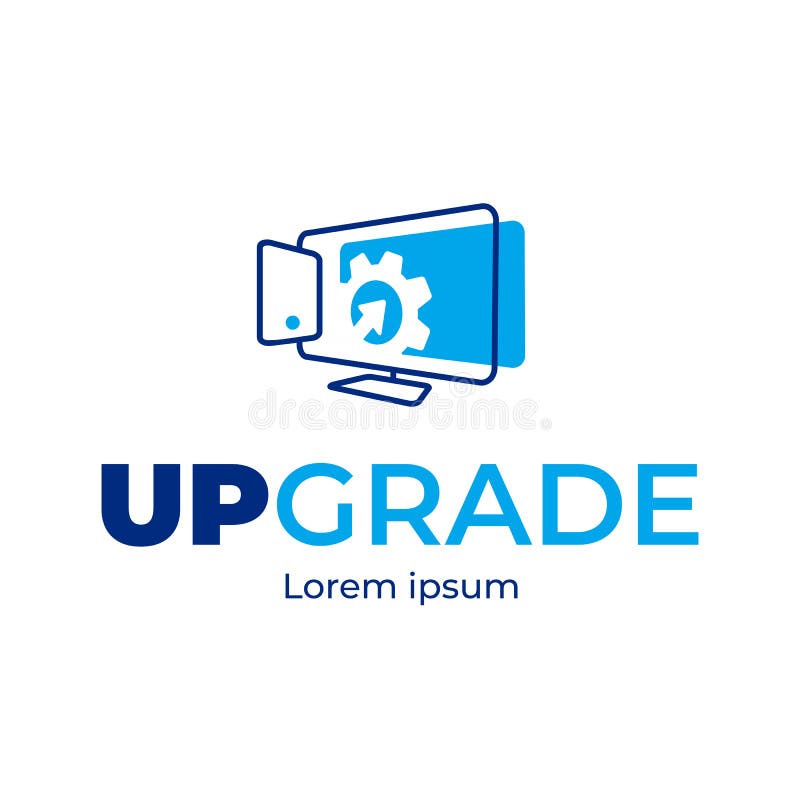 Upgrade Logo Design. Smartphone and Computer Screen Vector Illustration ...