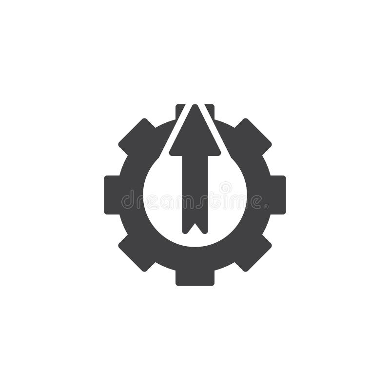 Gear with Arrow Up Vector Icon Stock Vector - Illustration of engine ...
