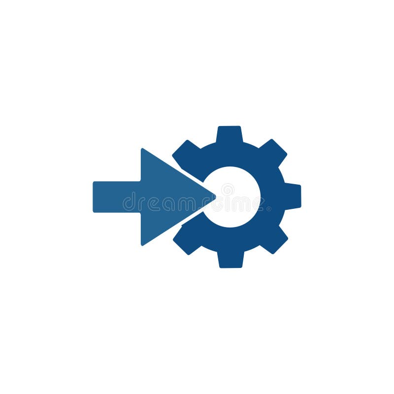 Gear Arrow Vector Icon on White Isolated Background Stock Vector ...