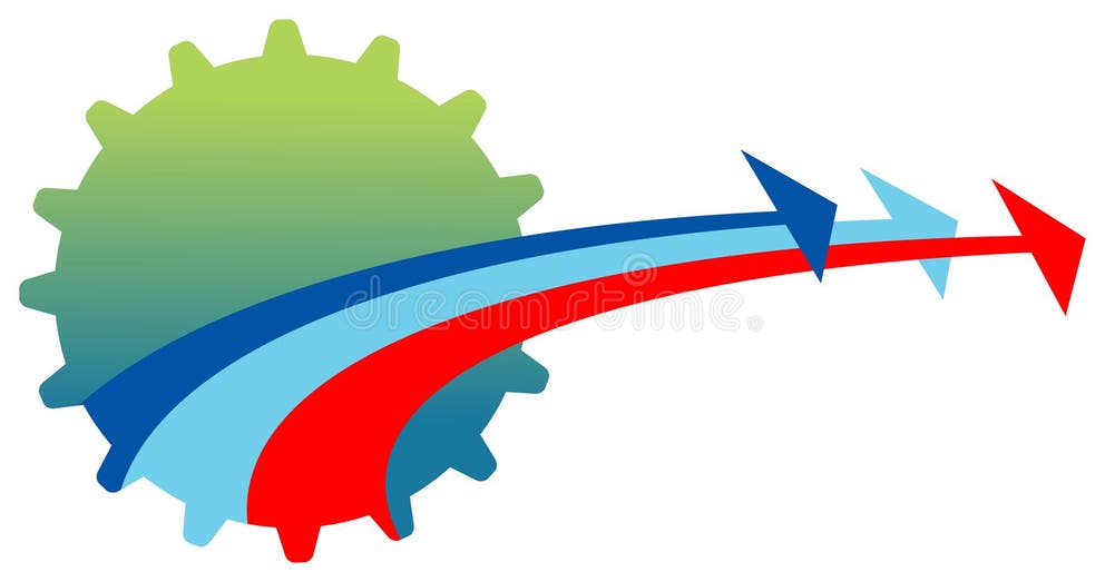 Gear with arrows stock vector. Illustration of hardware - 15466611