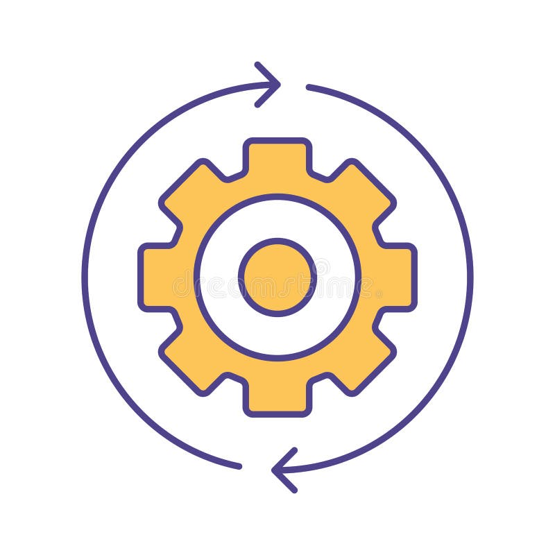 Gear with Arrows Line and Fill Style Icon Vector Design Stock Vector ...