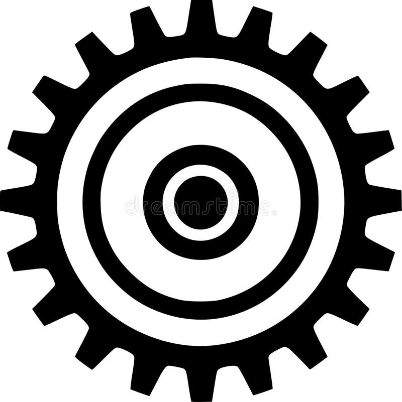 Gear - Black and White Isolated Icon - Vector Illustration Stock Vector ...