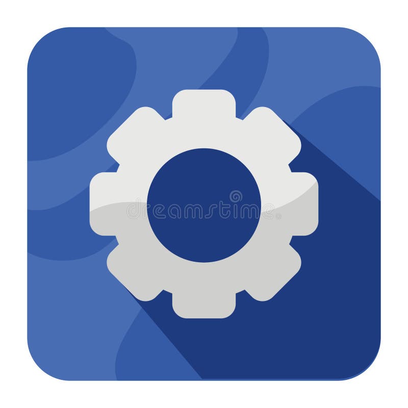 Gear blue app button stock vector. Illustration of network - 251327800