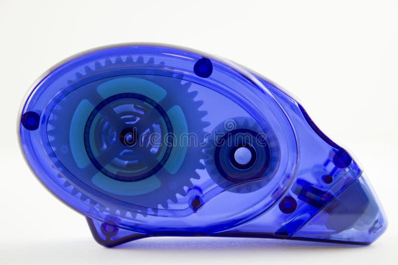 Gear in a Blue Plastic Whiteout Roller - Tool on the Writing Desk Stock ...