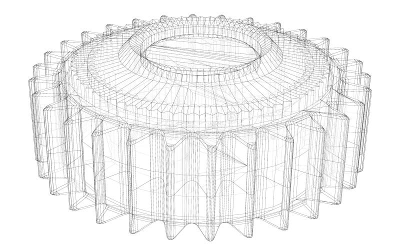 Gear, Body Structure, Wire Model Stock Illustration - Illustration of ...