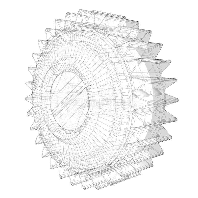 Gear, Body Structure, Wire Model Stock Illustration - Illustration of ...
