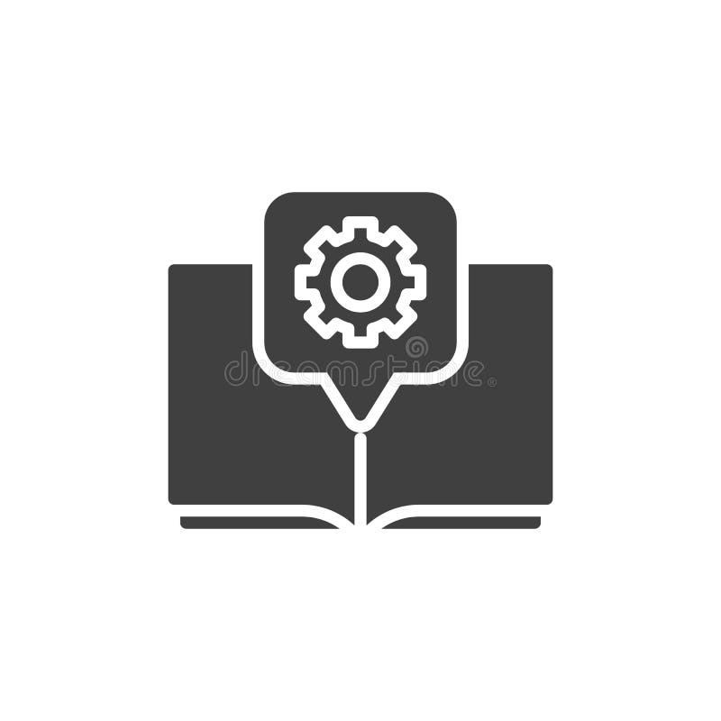 Gear Book vector icon stock vector. Illustration of settings - 158037255