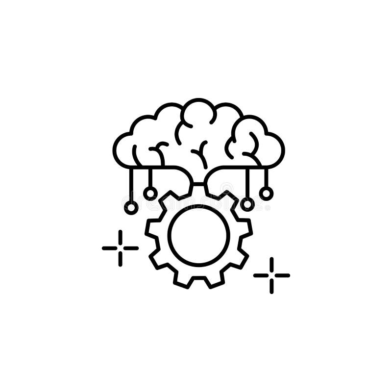 Gear Brain Icon. Element of Brain Concept Stock Illustration ...