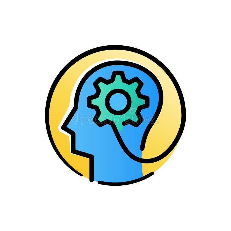 Gear Brain Intelligence Icon Symbol Stock Illustration - Illustration ...