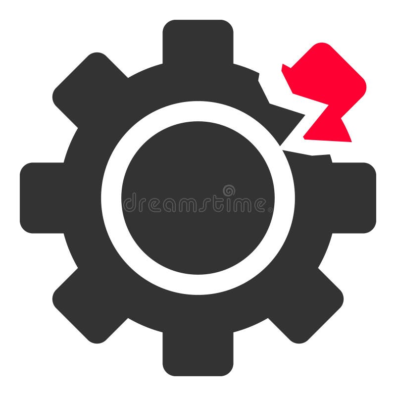 Vector Gear Break Flat Icon Illustration Stock Vector - Illustration of ...