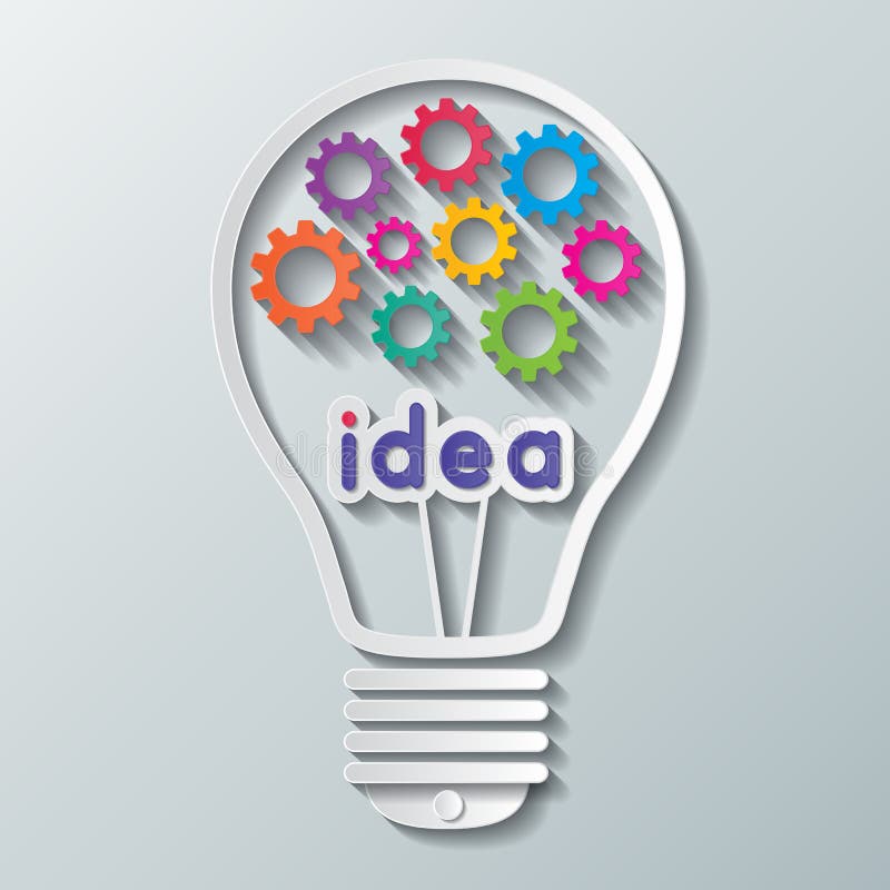 Paper Bulb Infographic Template Stock Vector - Illustration of menu ...