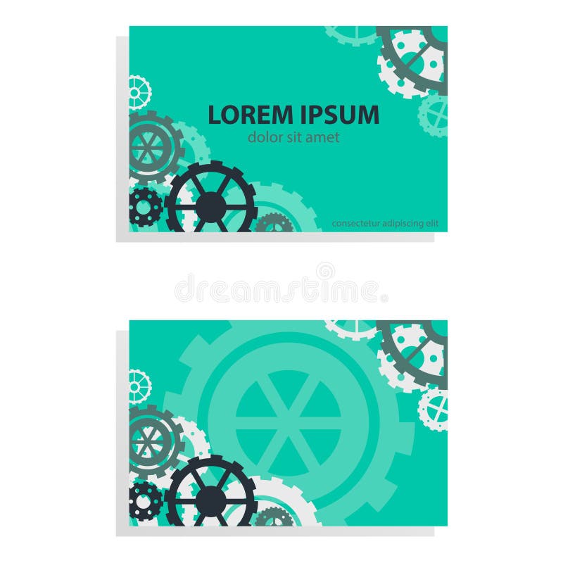 Gear business card stock vector. Illustration of engine - 57208123