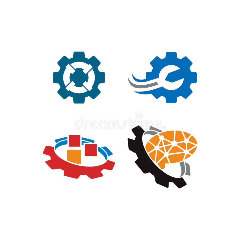 Gear Business Logo Design Template Vector Icon Set Stock Vector ...