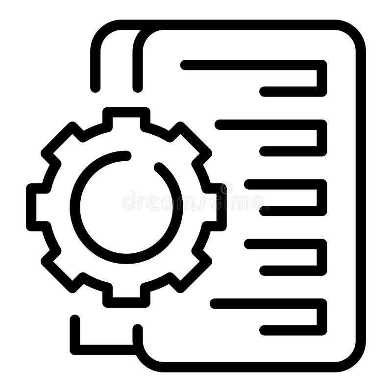 Gear Business System Icon Outline Vector. Security Plan Stock ...