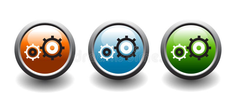 Gear button icons stock illustration. Illustration of machine - 20170250