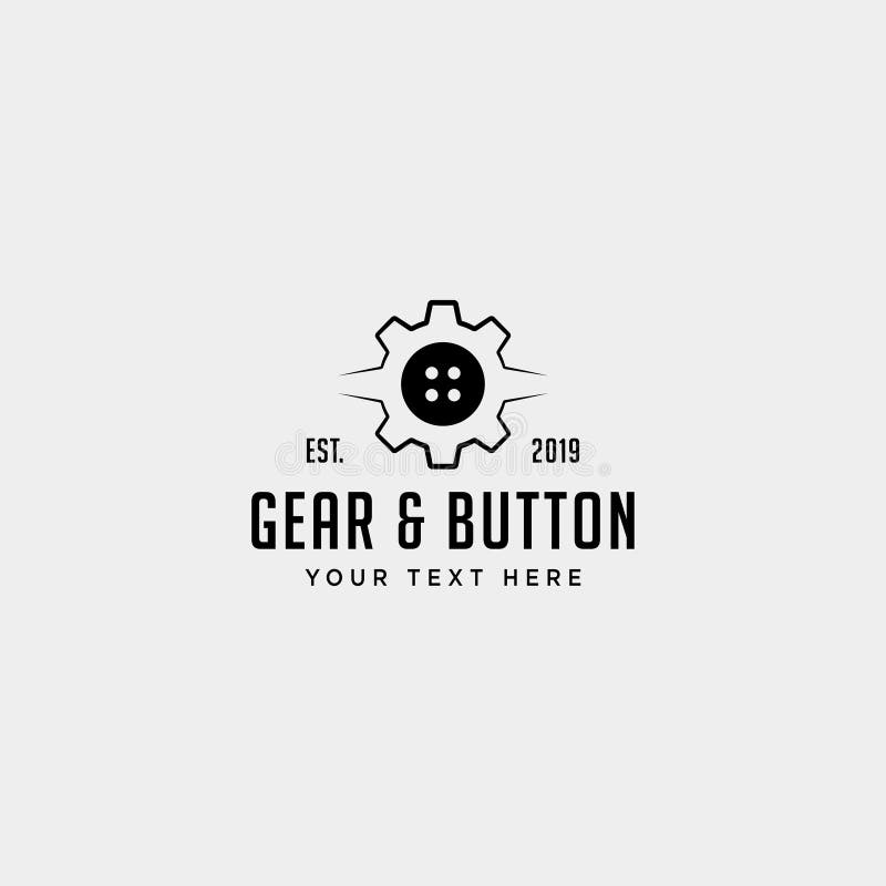Gear Button Logo Line Clothes Industrial Vector Icon Isolated Stock ...