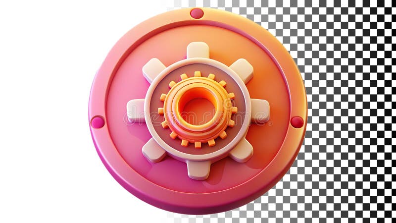 Gear Button, Mechanical UI Control Element Interface Png Transparent ...