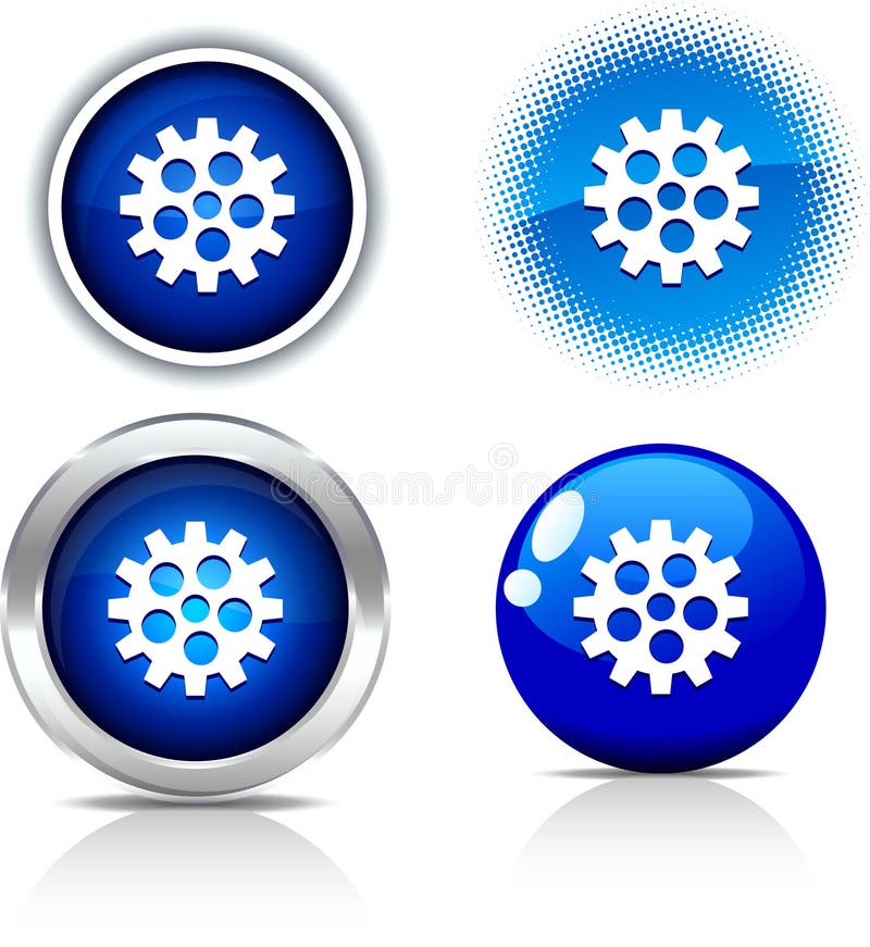 Gear buttons. stock vector. Illustration of shiny, settings - 12371120