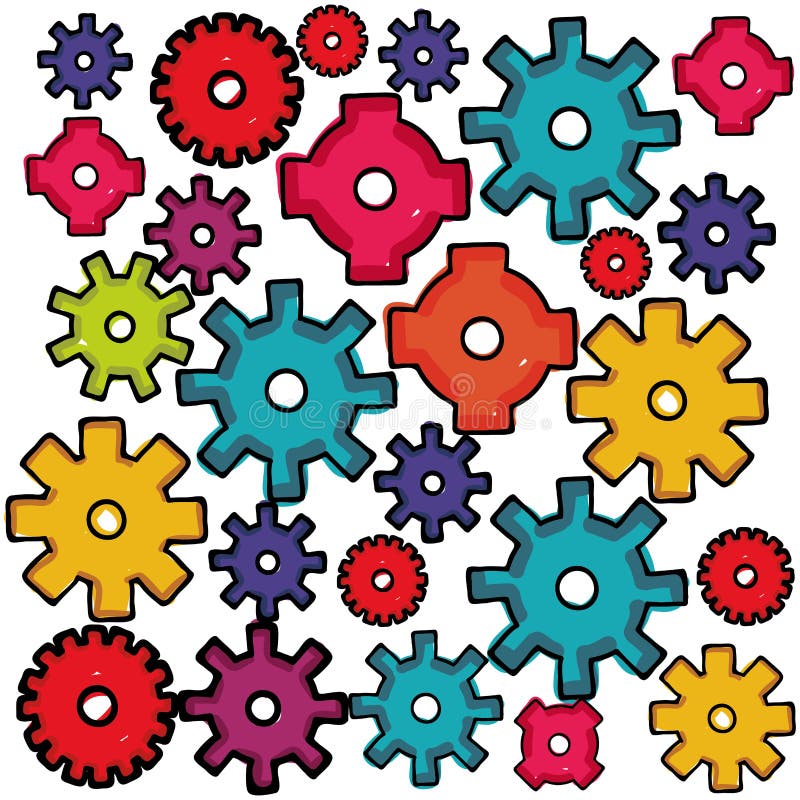 Gear cartoon icon image stock vector. Illustration of machinery - 79517868