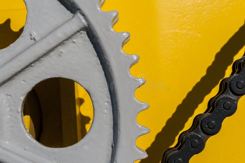 Gear and Chain on Crane stock photo. Image of shadow - 34072410
