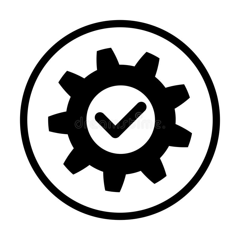 Gear with Check in Circle Icon. Successful Process Stock Vector ...
