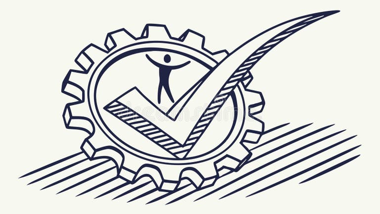 Gear with Checkmark, Efficiency, Success, and Optimized Process, Vector Design Generative AI ...