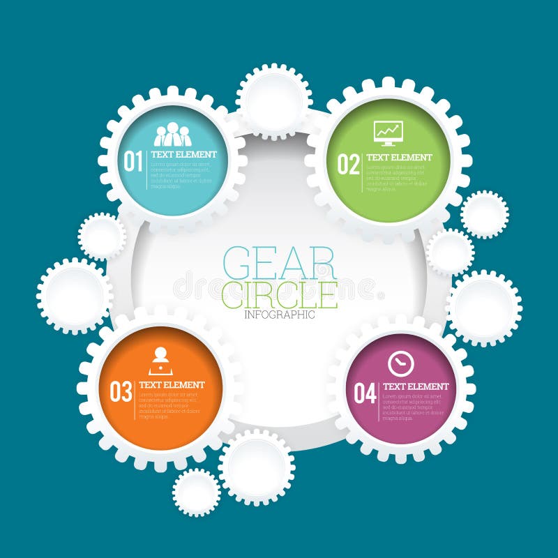 Gear Circle Infographic stock vector. Illustration of report - 42743097