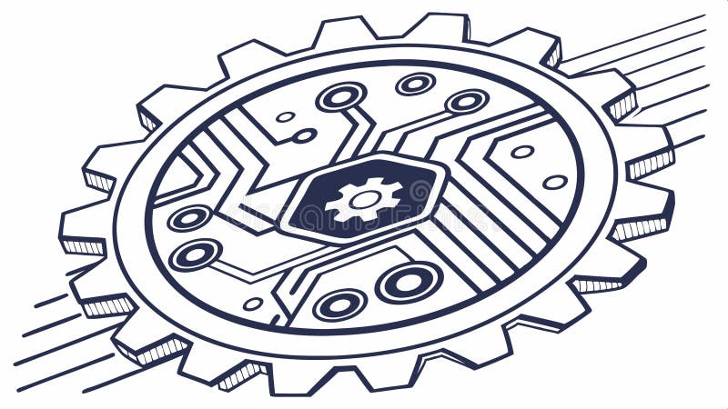 Gear with Circuit Board, Technology and Innovation Theme Vector Design ...