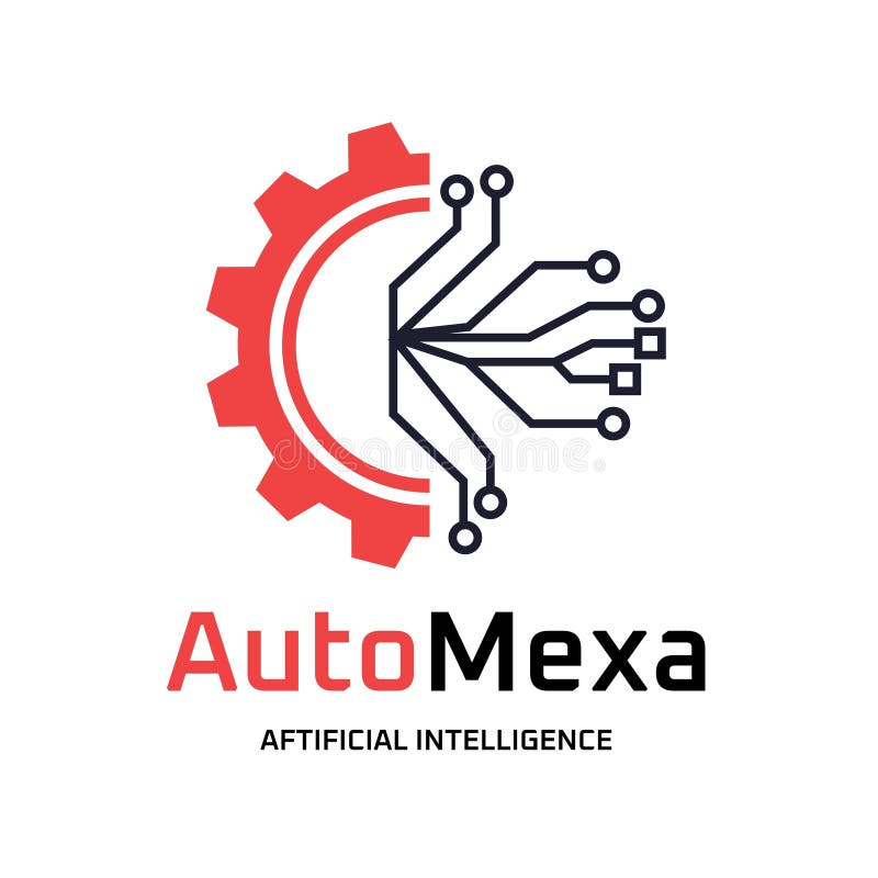 Gear Circuit Logo Modern Artificial Intelligence Symbol Stock Vector ...