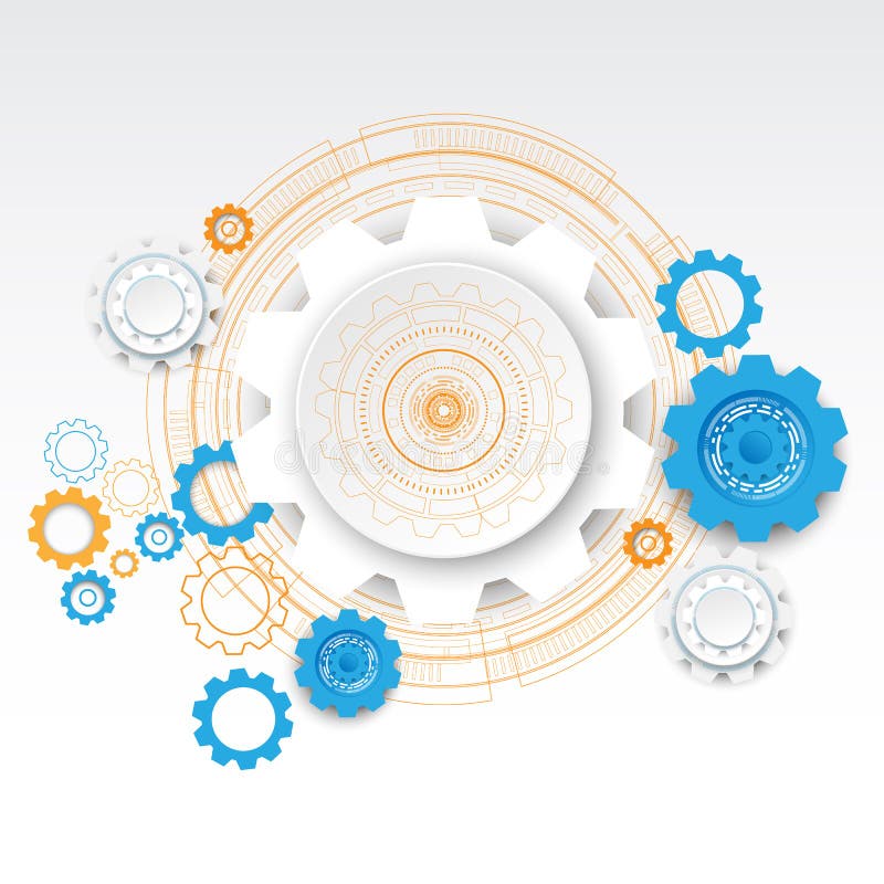 Gear Circuit Technology Background Stock Vector - Illustration of ...