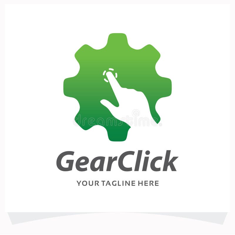 Gear Click Logo Design Template Stock Vector - Illustration of connect ...