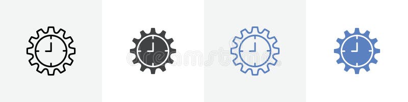 Gear Clock Icon Vector Set Use for Web Ui or App Stock Vector ...