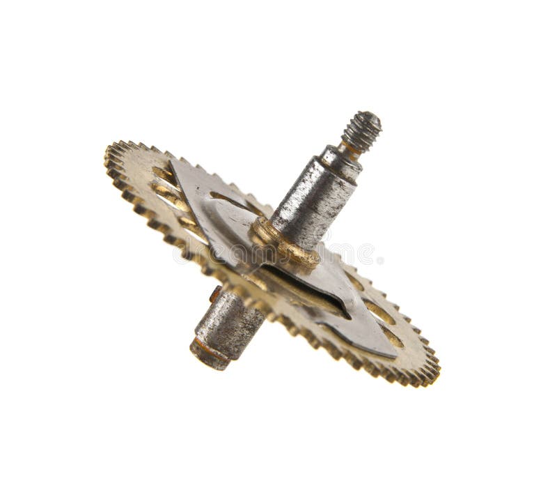 Gear for a Clock Isolated on a White Background Stock Photo - Image of ...