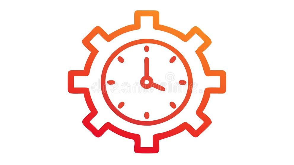 Gear Clock Timer Icon for Settings Maintenance Schedule, Vector Design ...