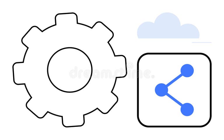 Gear, Cloud, and Connection Symbol Representing Innovation and Digital ...