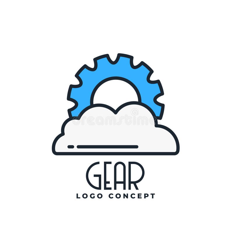 Gear and Cloud Logo Concept Background Stock Vector - Illustration of ...