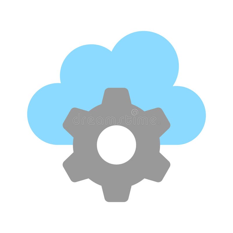 Gear with Cloud Showing Icon of Cloud Setting, Cloud Management Stock ...