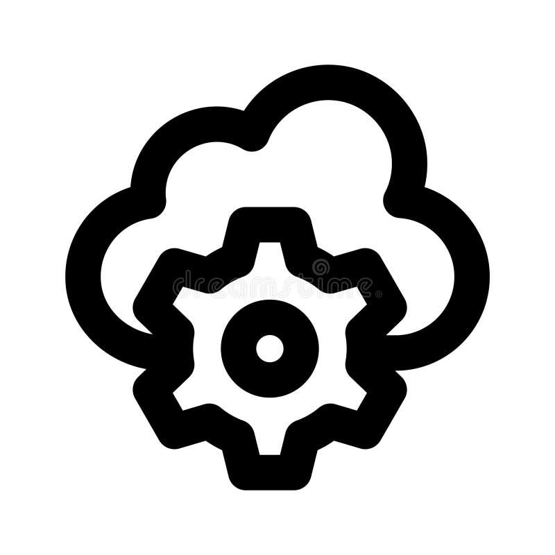 Gear with Cloud Showing Icon of Cloud Setting, Cloud Management Stock ...