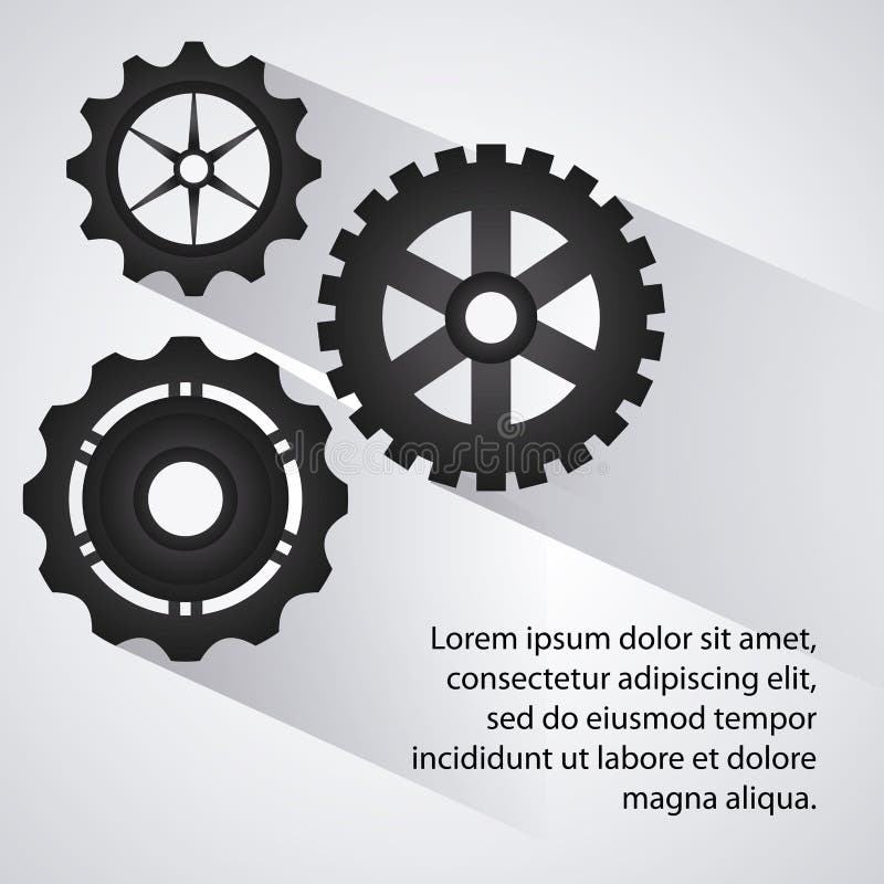 Gear Cog Machine Part Set Design Stock Vector - Illustration of power ...