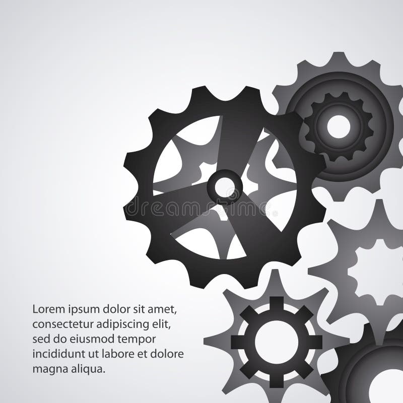 Gear Cog Machine Part Set Design Stock Vector - Illustration of ...
